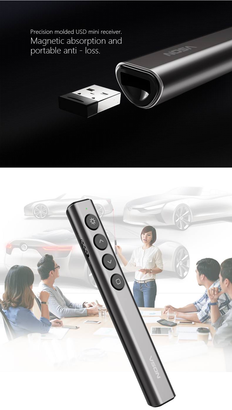 N39 2.4G Hz Wireless Presenter Red Laser Pointer For Powerpoint presentations-VSON