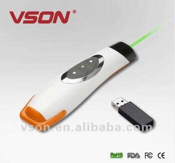 Hot selling RF 2.4G powerpoint green laser pointer presenter-VSON